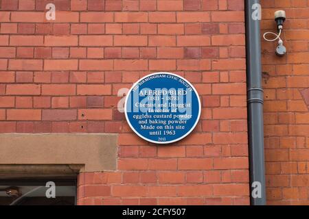 Birmingham Civic Society Blue Plaque marking the site of the Rum Runner ...