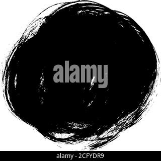 Paintbrush, paint stroke circle element - stock vector illustration ...