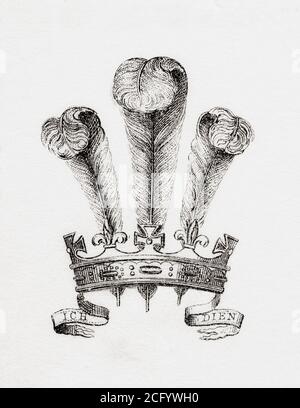 Prince of Wales's feathers and motto Ich Dien (I Serve) on Bentley ...