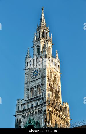 New Town Hall clock tower in Munich, Bavaria, Germany Stock Photo - Alamy