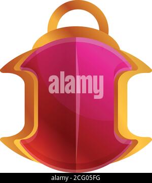 Ruby amulet icon. Cartoon of ruby amulet vector icon for web design ...