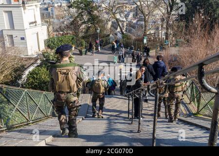 France, Paris, walkers climbing the stairs Stock Photo - Alamy