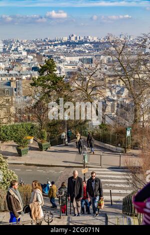 France, Paris, walkers climbing the stairs Stock Photo - Alamy