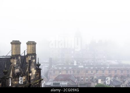 edinburgh old town on foggy morning, Edinburgh, Scotland Stock Photo ...