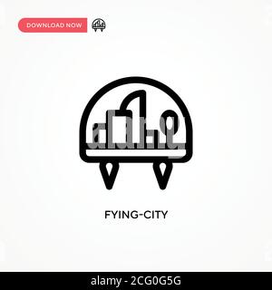 Fying City Simple vector icon. Illustration symbol design template for ...