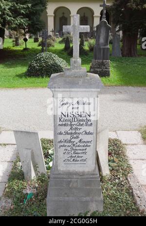 Sebastian Cemetery Salzburg with grave of the Nissen family. Mozart's ...