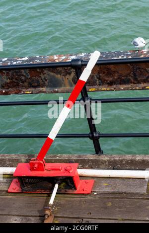 Manual railway points lever Stock Photo - Alamy
