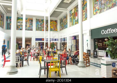 The Kingfisher Shopping Centre in Redditch, with it's palm trees, circa ...