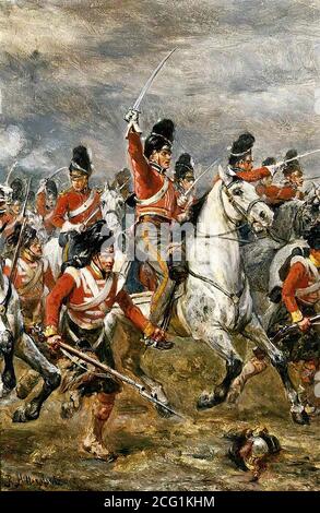 'The Royal Scots Greys. The Charge of the Greys at Waterloo', 1815 ...