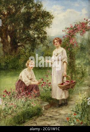 King John Yeend - Gathering Flowers 2 - British School - 19th Century ...