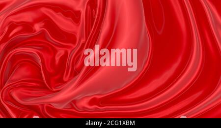 Beautiful flowing cloth flying in the wind. White wavy silk or satin ...