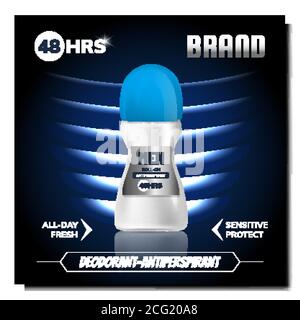 Roll On Antiperspirant Deodorant Poster Vector Illustration Stock ...