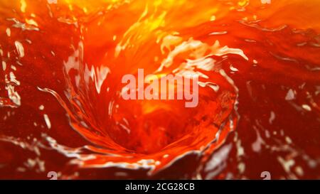 Cola twister, freeze motion of rotating cola or tea surface ...