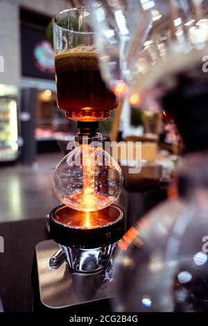 Syphon alternative method of making coffee. coffeemaker is a manual ...