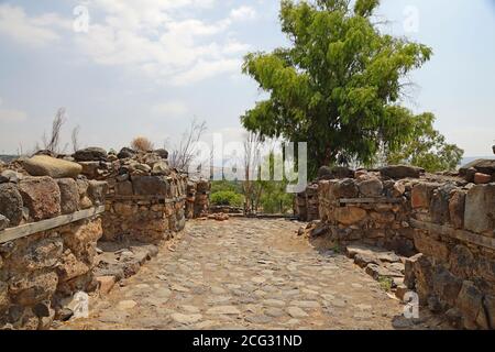 Archaeological site of the biblical city of Bethsaida, destroyed by the ...