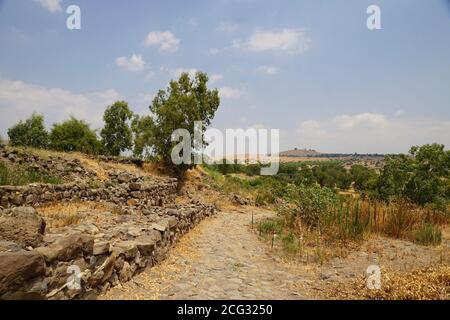 Archaeological site of the biblical city of Bethsaida, destroyed by the ...