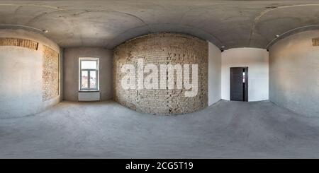 360° view of Empty room without repair. full seamless spherical hdri ...