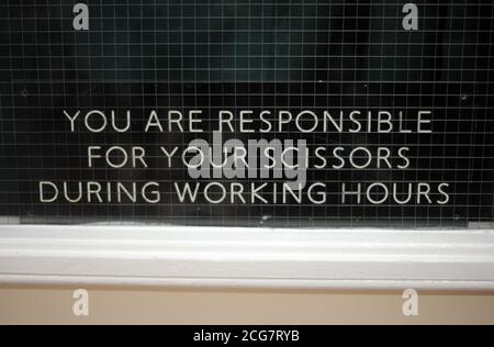 General view of signage inside Pentonville Prison, London Stock Photo ...