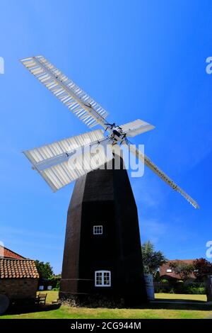 Summer view of Downfield Windmill, Soham village, Cambridgeshire ...