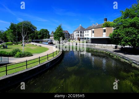 River Thet Thetford town centre Norfolk England Stock Photo - Alamy