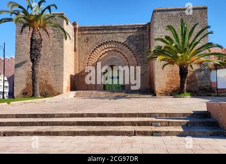 Morocco, Rabat, Bab el-Rouah, Almohad gateway with horseshoe arch set ...