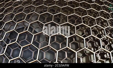 Abstract background, fantastic 3D hexagon structure, fractal design ...
