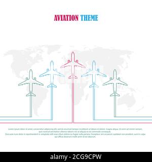 aviation theme. Concept stock illustration for the design of a poster ...