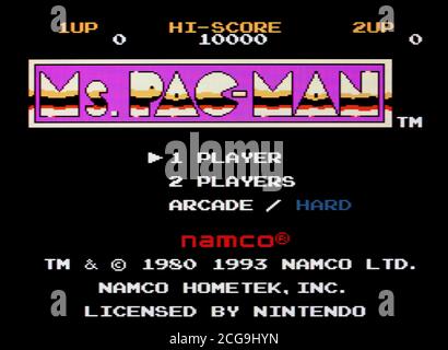 Ms. Pac-Man - Nintendo Entertainment System - NES Videogame - Editorial ...