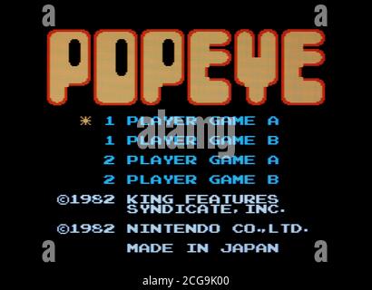Popeye - Nintendo Entertainment System - NES Videogame - Editorial use ...