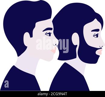 men cartoons in side view vector design Stock Vector Image & Art - Alamy