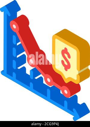 falling arrow infographic icon color illustration Stock Vector Image ...