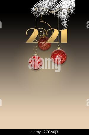 Happy New Year black baubles with glitter, Christmas decoration ...