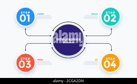 Vector template circle infographics. Business concept with 4 options ...