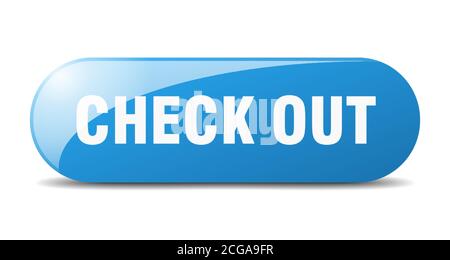 check out button. rounded glass sign. sticker. banner Stock Vector ...
