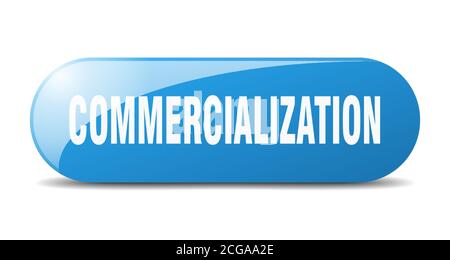 commercialization button. rounded glass sign. sticker. banner Stock ...