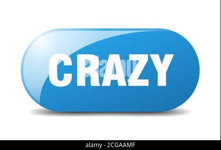 crazy button. rounded glass sign. sticker. banner Stock Vector Image & Art - Alamy