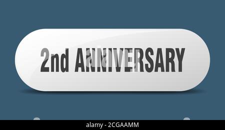 2nd anniversary button. rounded glass sign. sticker. banner Stock ...