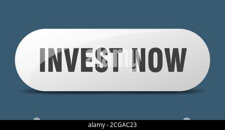 invest now button. rounded glass sign. sticker. banner Stock Vector ...