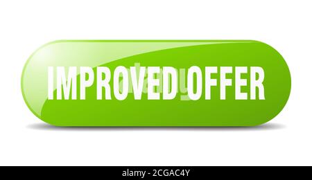 improved offer button. rounded glass sign. sticker. banner Stock Vector ...