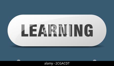 learning button. rounded glass sign. sticker. banner Stock Vector Image ...