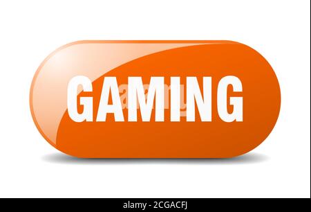 gaming button. rounded glass sign. sticker. banner Stock Vector Image ...