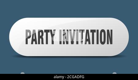 party invitation button. rounded glass sign. sticker. banner Stock ...