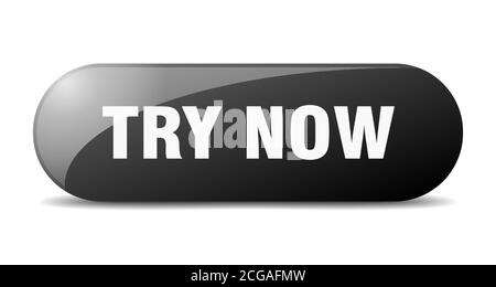 try now button. rounded glass sign. sticker. banner Stock Vector Image ...