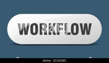 workflow button. rounded glass sign. sticker. banner Stock Vector Image ...