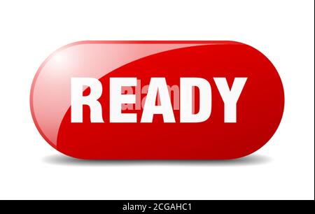 ready button. rounded glass sign. sticker. banner Stock Vector Image ...