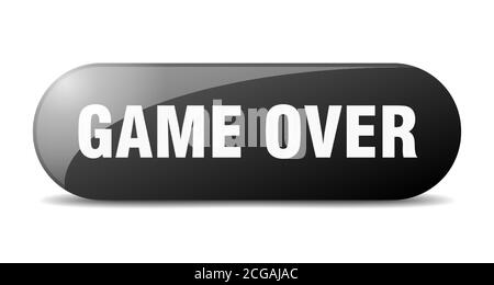 game over button. rounded glass sign. sticker. banner Stock Vector ...
