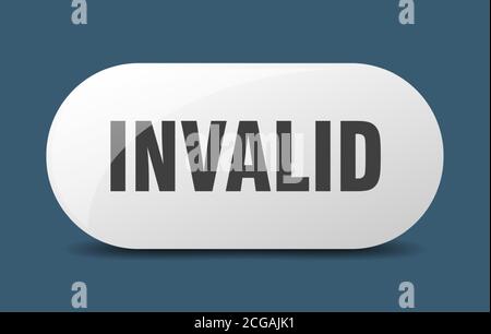 invalid button. rounded glass sign. sticker. banner Stock Vector Image ...
