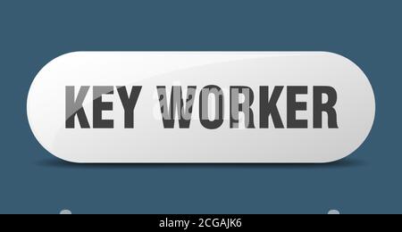 key worker button. rounded glass sign. sticker. banner Stock Vector ...