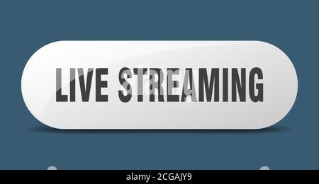 live streaming button. rounded glass sign. sticker. banner Stock Vector ...