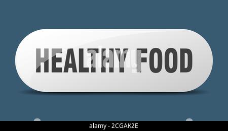 healthy food button. rounded glass sign. sticker. banner Stock Vector ...